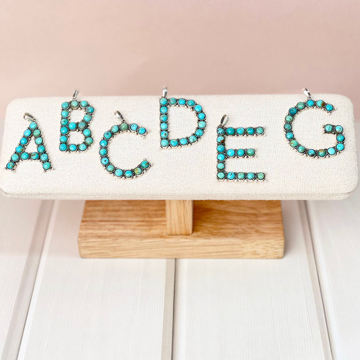Turquoise Sterling Silver Personalized Initial Pendant – My Julrae ...